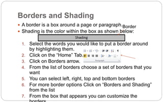 Lesson 5 ms office word 2007 | PPTX