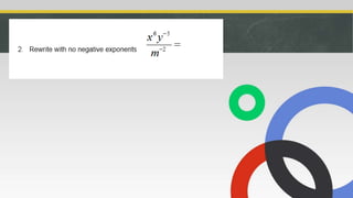 Lesson 5 negative exponents - assignment | PPT
