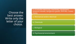 Grade 9 Agricrop Production Lesson 5- Occupational Health and Safety ...