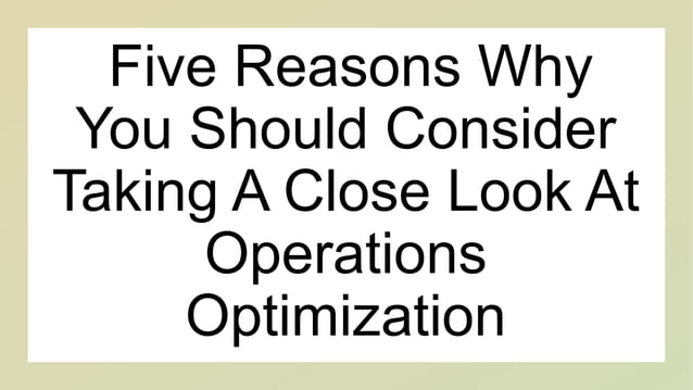 OPERATION MANAGEMENT.pptx | Free Download