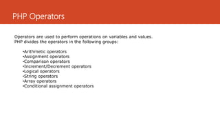 Lesson 5 Php Operators | Ppt