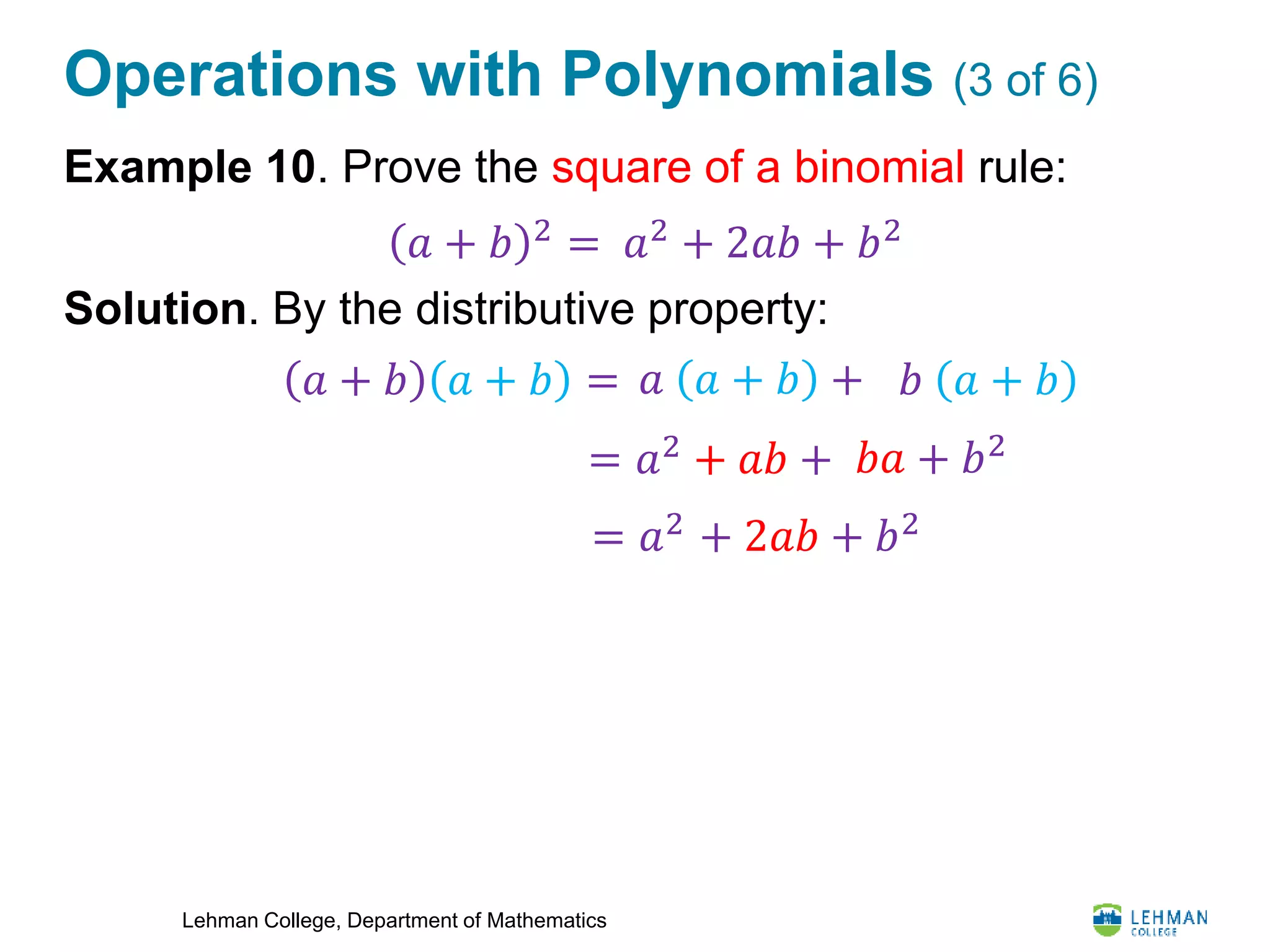 Lesson 5: Polynomials | PPTX