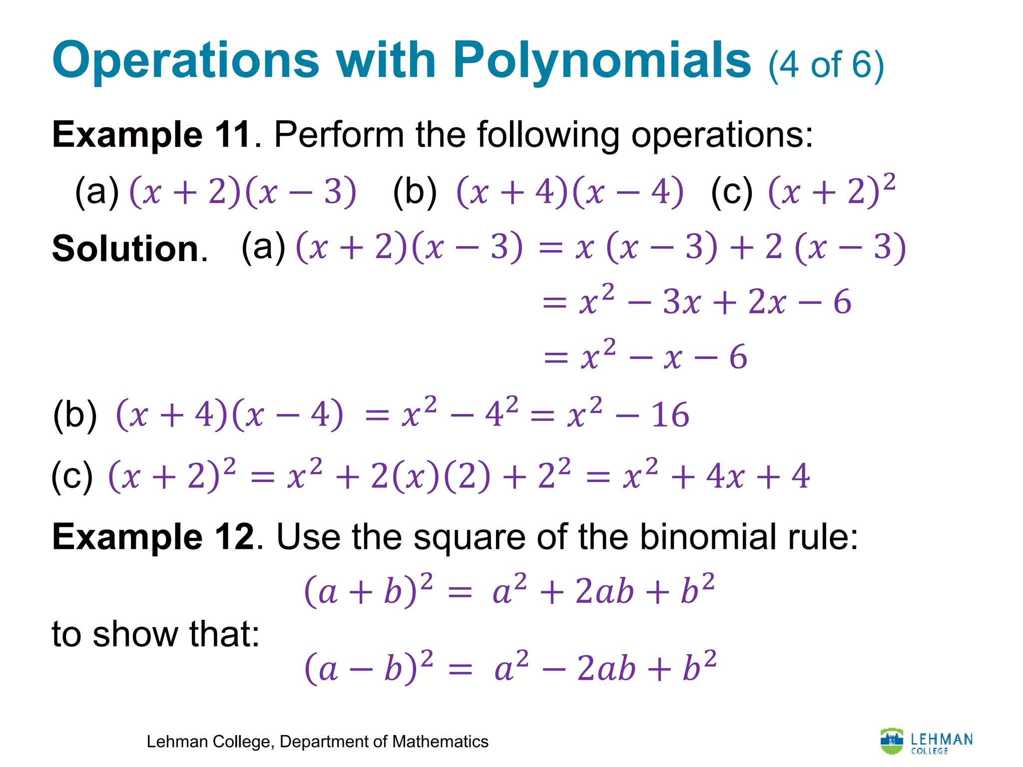 Lesson 5: Polynomials | PPTX