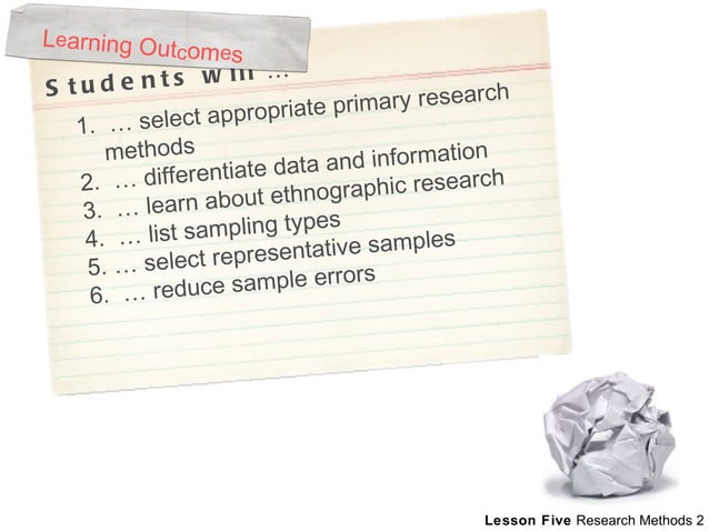 Lesson 5 - Primary Research Methods 1 | PPT