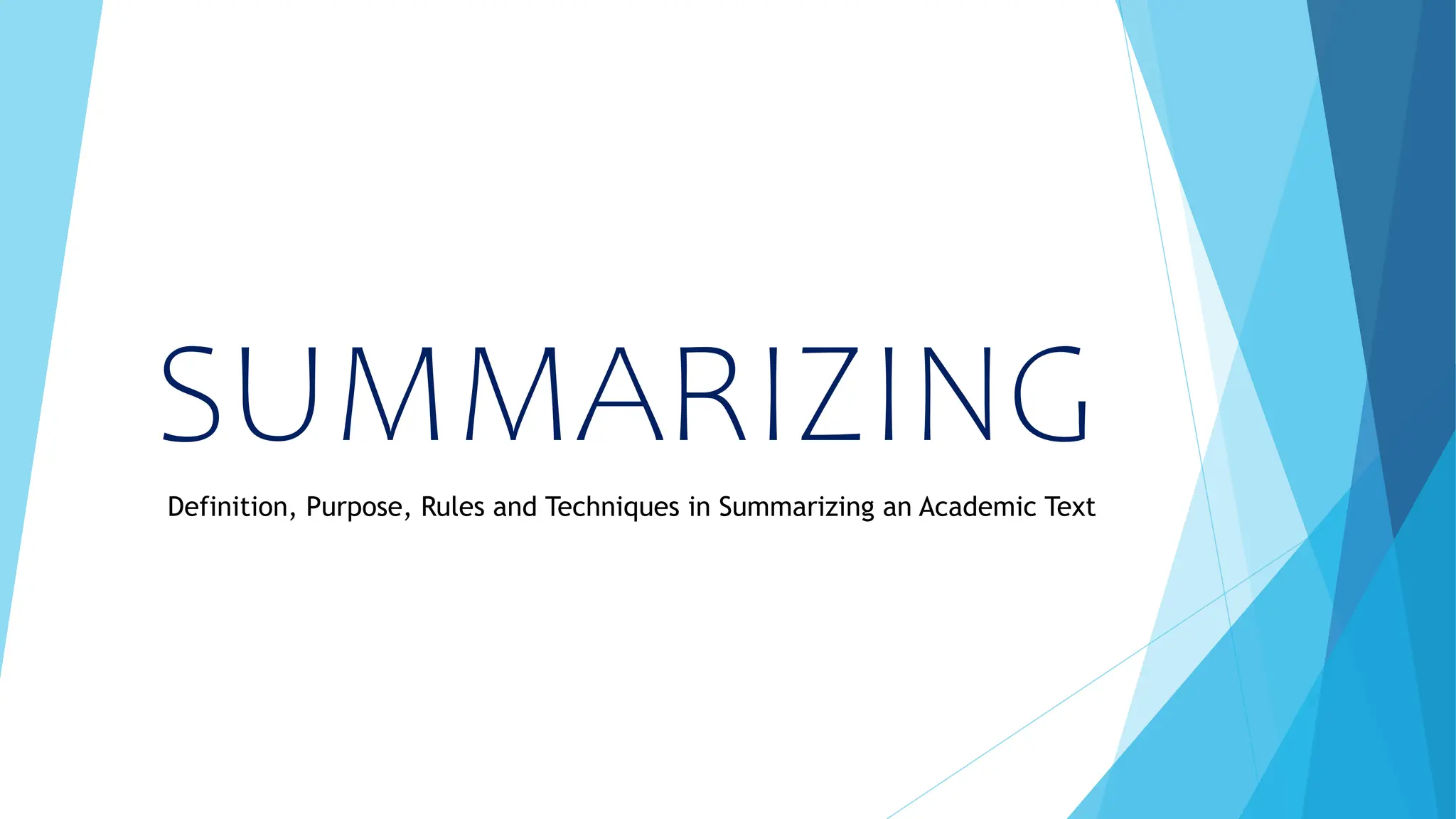 LESSON 5- SUMMARIZING.pptx | Nutrition | Healthy Living