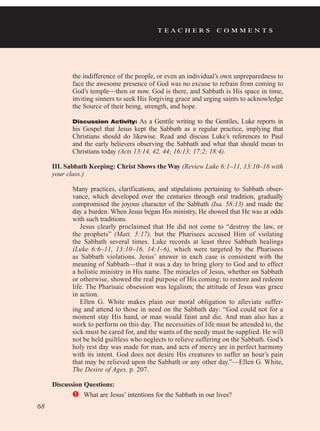 Lesson 5 | Teacher's edition | Christ as the Lord of the Sabbath ...