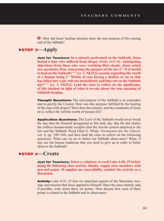 Lesson 5 | Teacher's edition | Christ as the Lord of the Sabbath ...