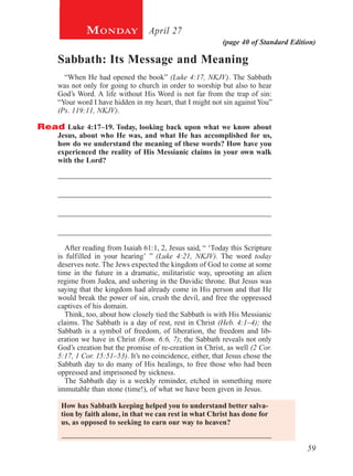 Lesson 5 | Teacher's edition | Christ as the Lord of the Sabbath ...