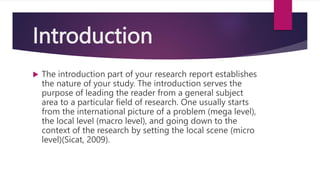 THE WRITING PROCESS - WRITING YOUR RESEARCH REPORT | PPTX