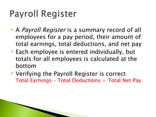 Payroll Register in Excel | PPT
