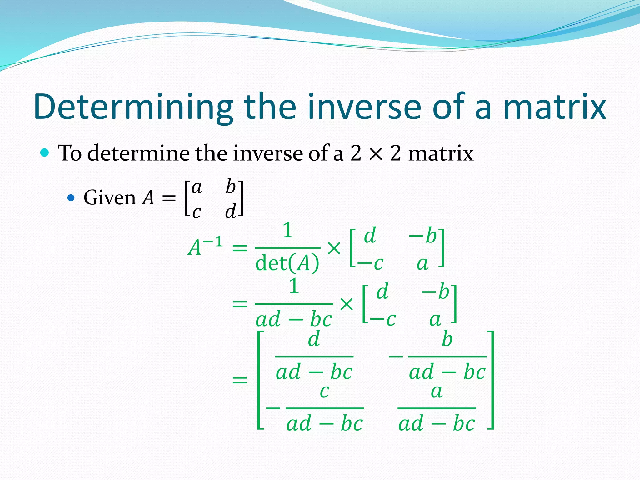 Lesson 5 a matrix inverse | PPTX