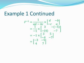 Lesson 5 a matrix inverse | PPTX
