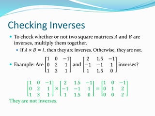 Lesson 5 a matrix inverse | PPTX