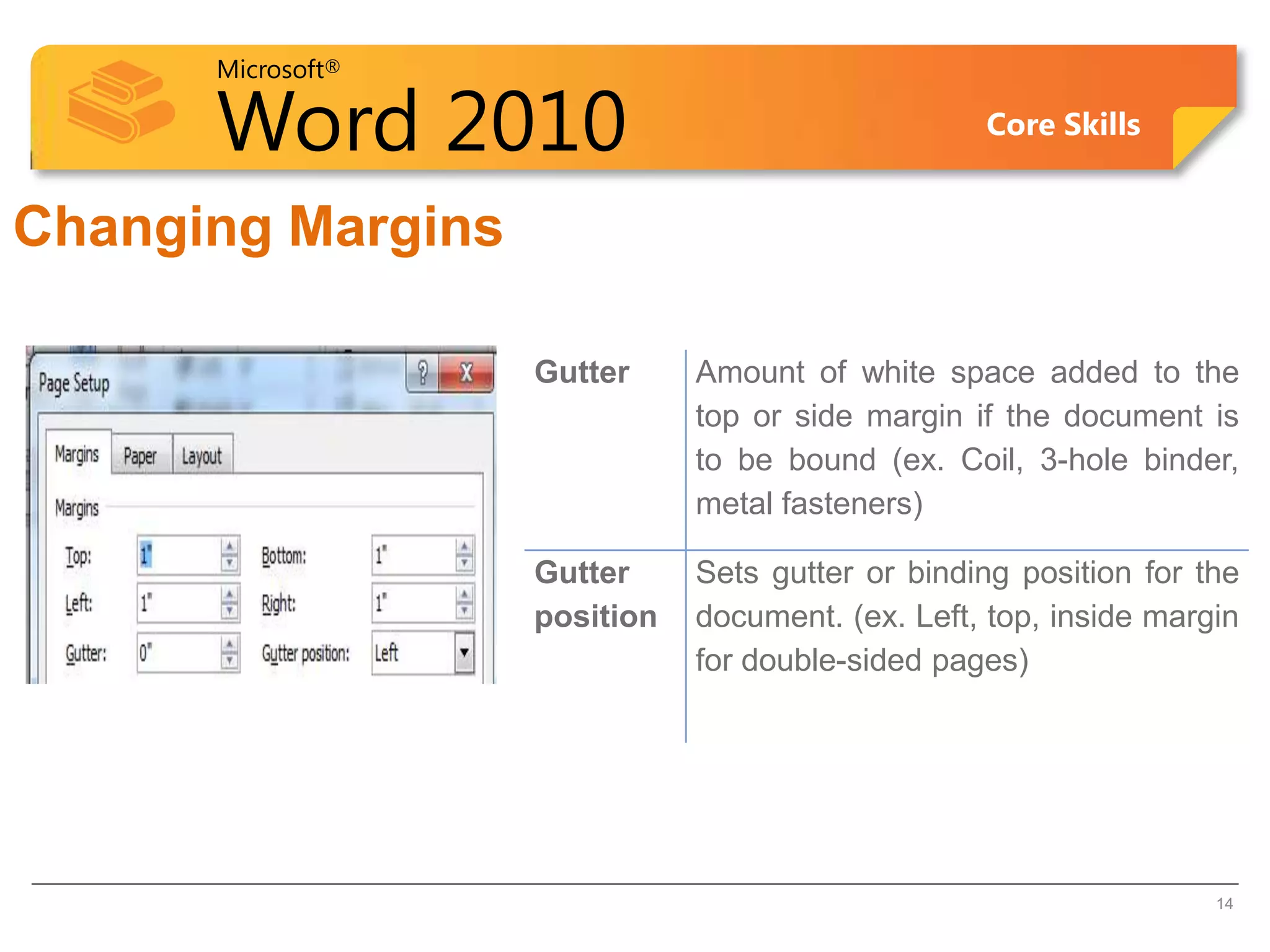 Word Lesson 5A Orientation & Margins | PPTX