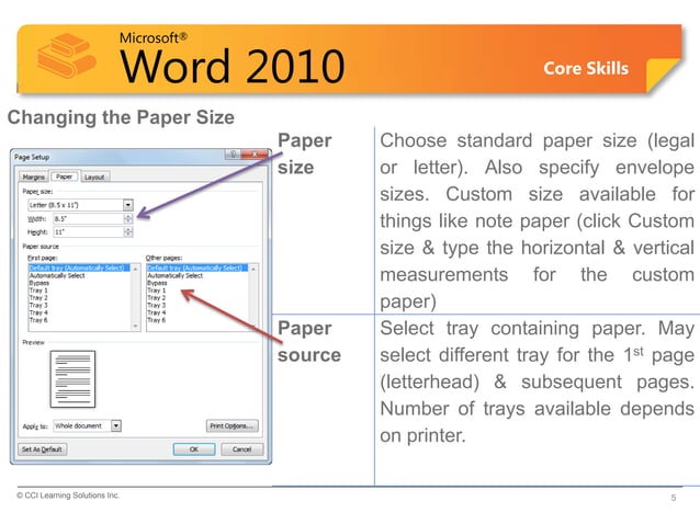 Word Lesson 5A Orientation & Margins | PPTX