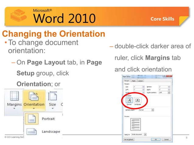 Word Lesson 5A Orientation & Margins | PPTX