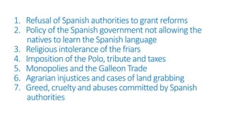 Lesson 5a revolts againts the spaniards | PPTX