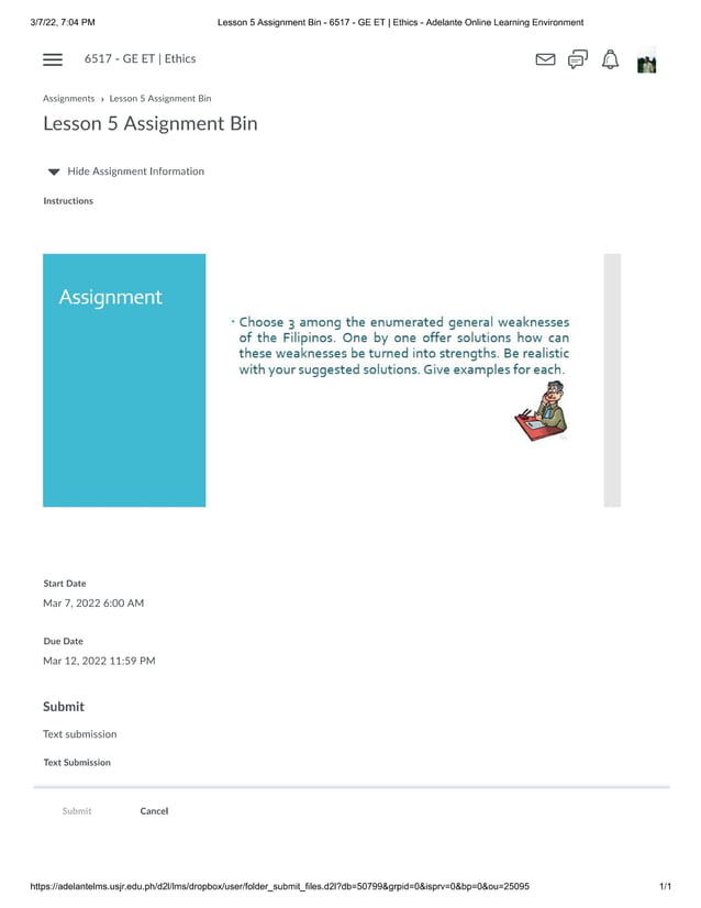 Lesson 5 assignment bin | PDF