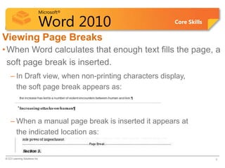 Word Lesson 5B Page & Section Breaks | PPTX