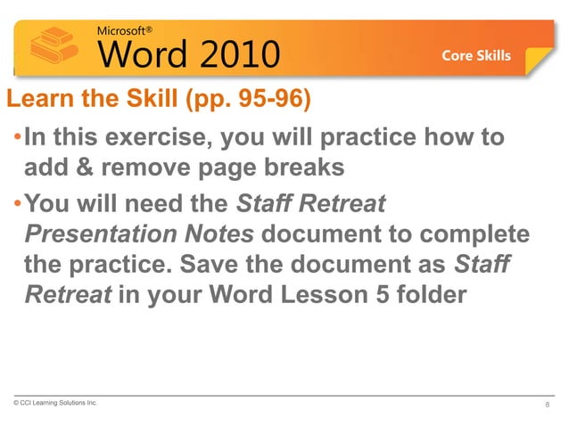 Word Lesson 5B Page & Section Breaks | PPTX | Desktop Publishing ...