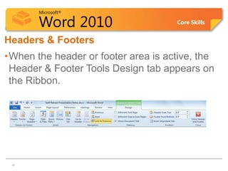 Word Lesson 5C Columns, Header, Footers, Page No. | PPT