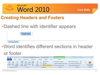 Word Lesson 5C Columns, Header, Footers, Page No. | PPT