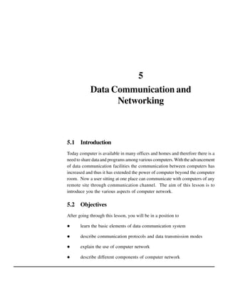 Lesson 5 data communication and networking (136 kb) | PDF