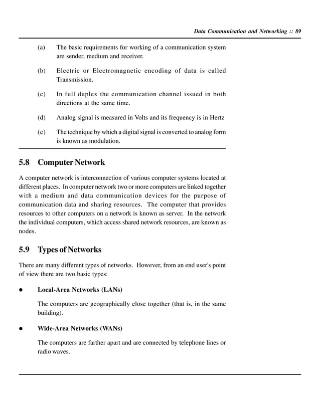 Lesson 5 data communication and networking (136 kb) | PDF