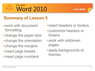 Word Lesson 5D Backgrounds | PPTX