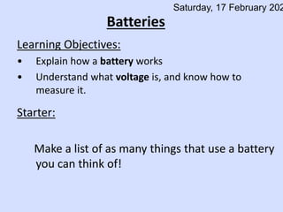 Lesson 5 Fruit batteries Lesson 5 Fruit batteries | PPT
