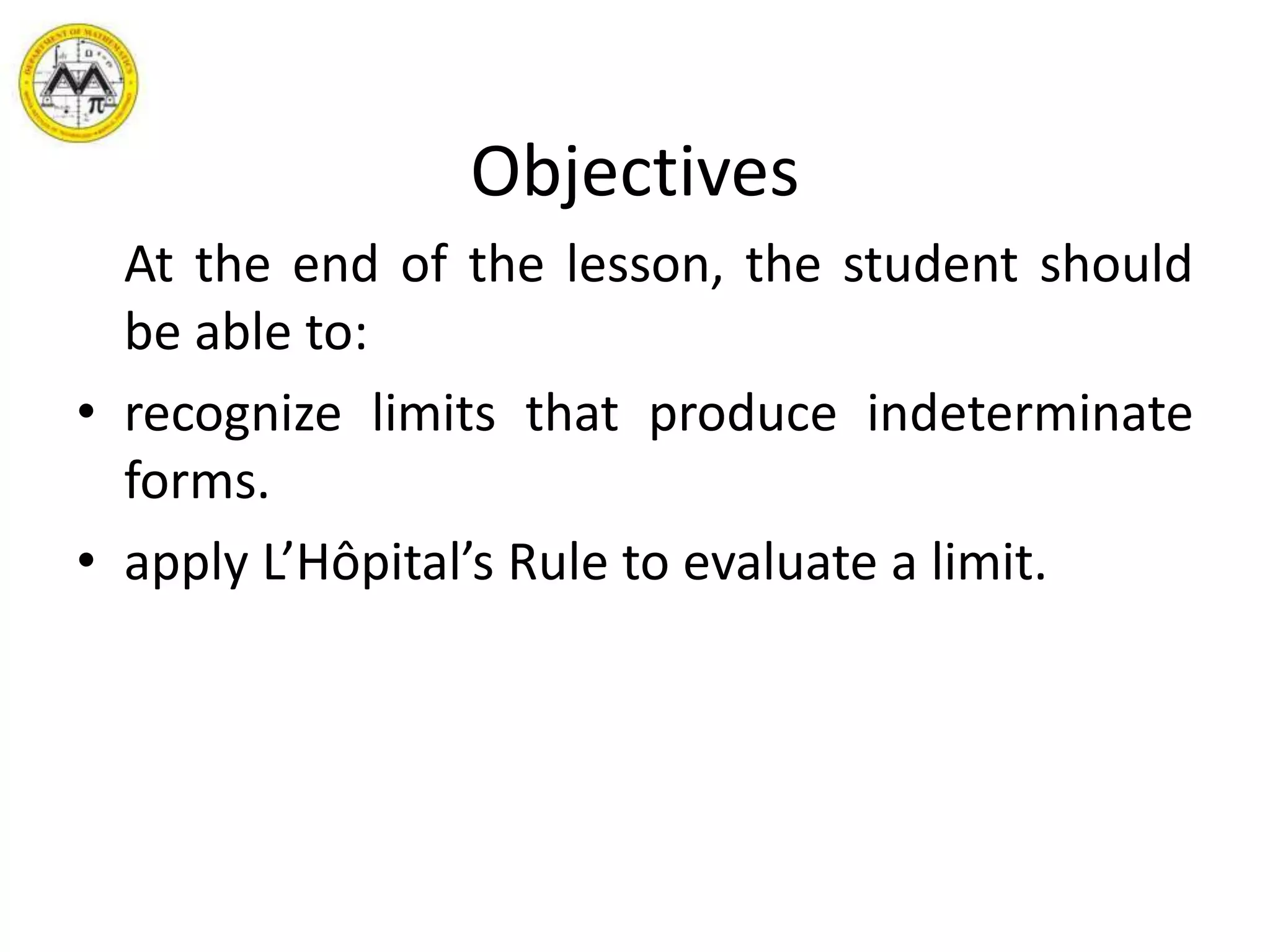 Lesson 5 indeterminate forms | PPTX