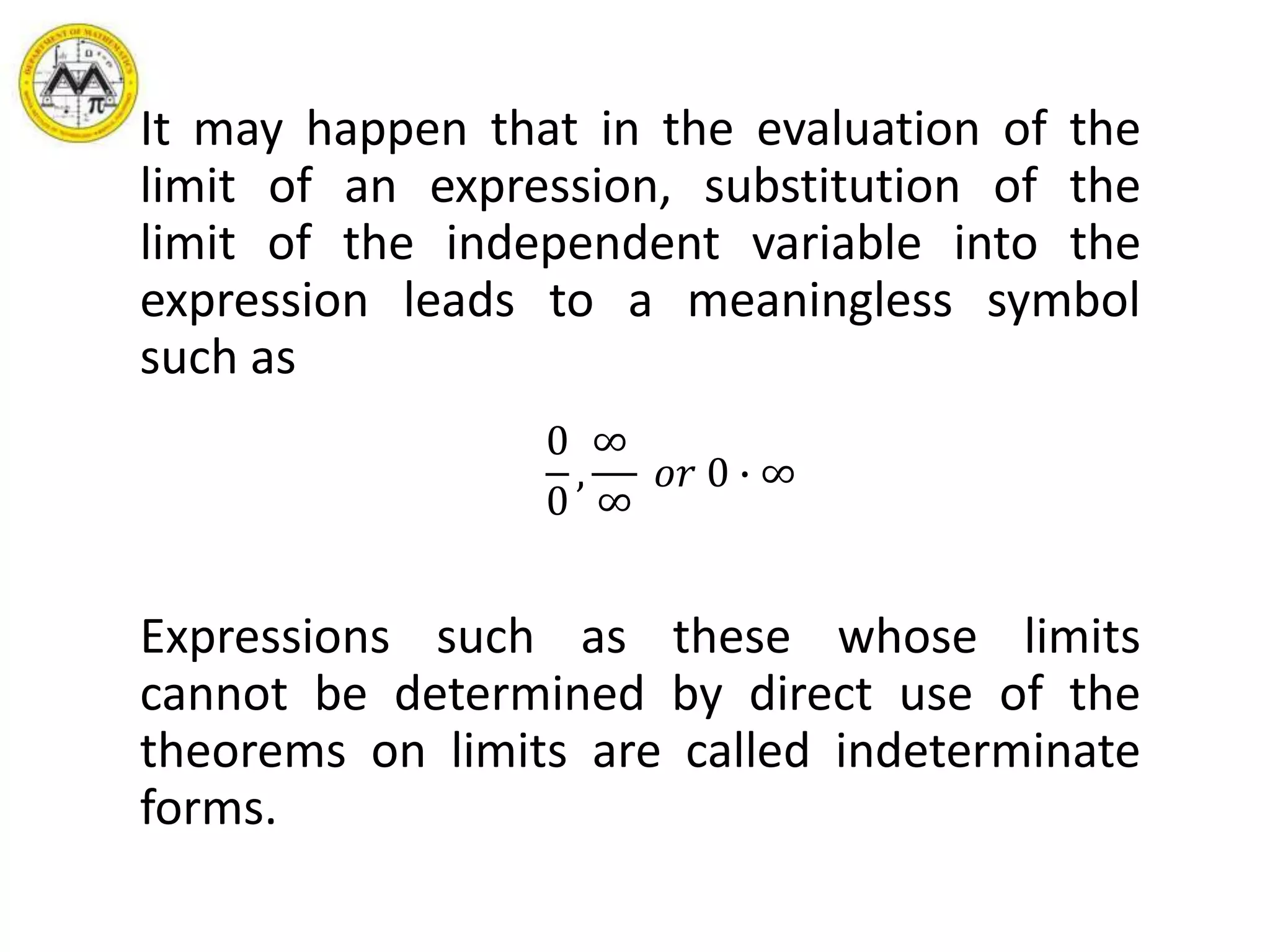 Lesson 5 indeterminate forms | PPTX