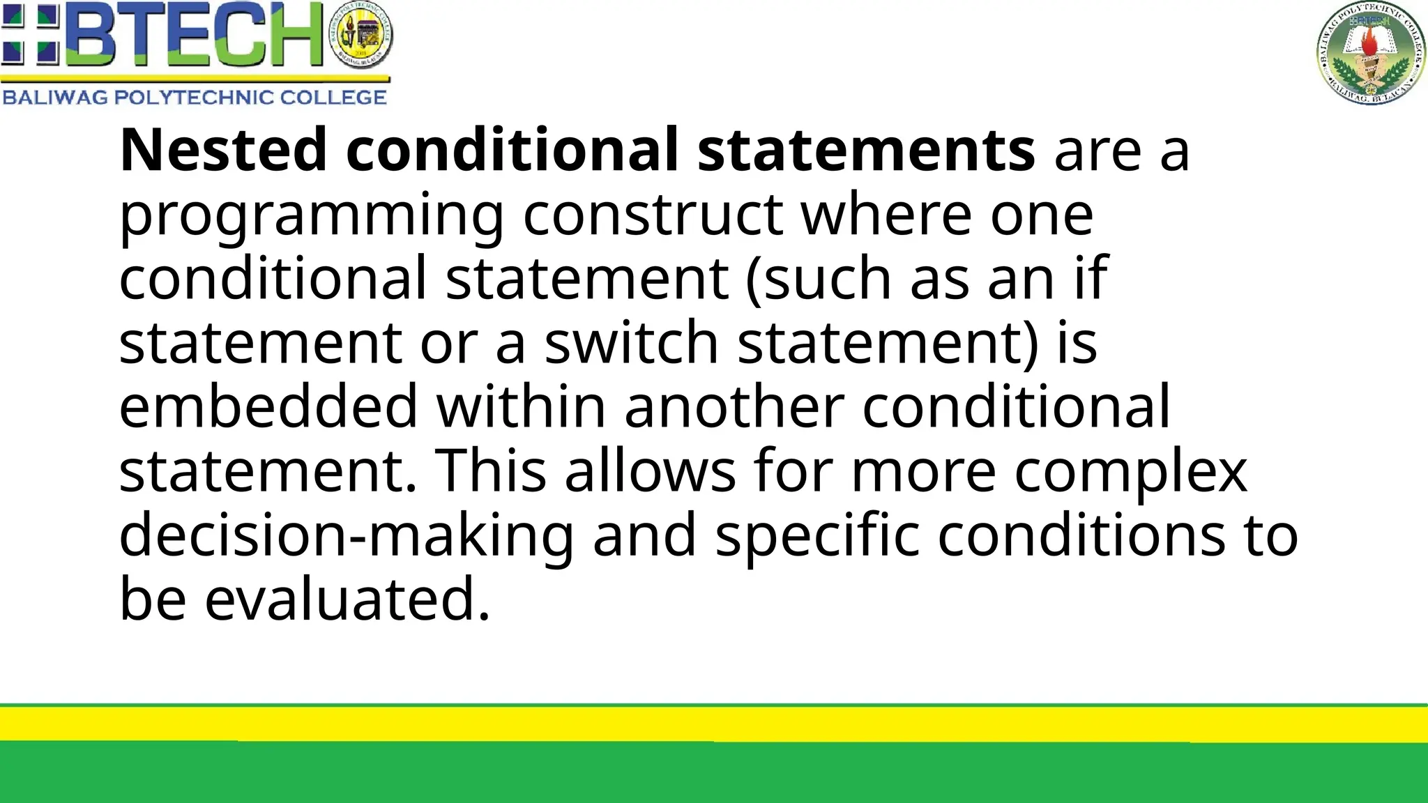 LESSON 5 Nested Conditional Statements & Reference Data Types.pptx