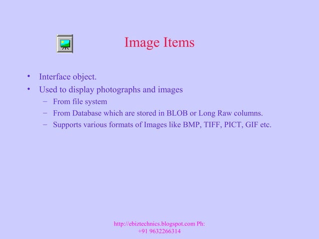 Oracle Forms: Non input Items | PPT