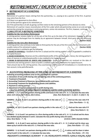 Lesson 5 retirement or death of a partner | PDF