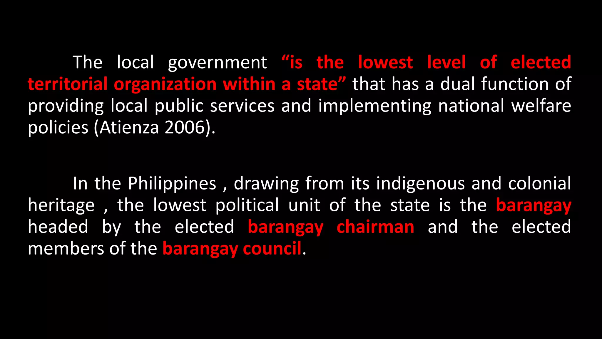 Lesson 9 r- The Role of LGU | PPTX | Politics