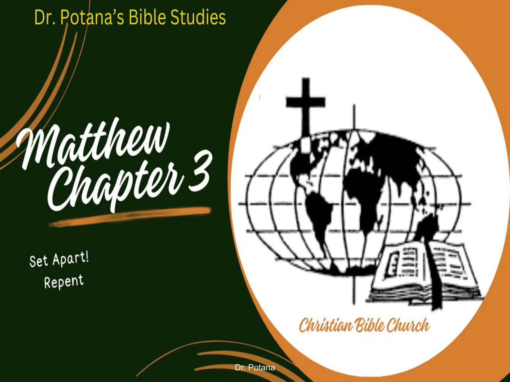 Lesson 5: Set Apart & Repent; Matthew Chapter 3 | PPT