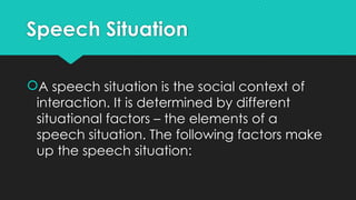 Lesson 5 SPEECH SITUATIONS & SPEECH ROLES in Oral Communication | PPTX