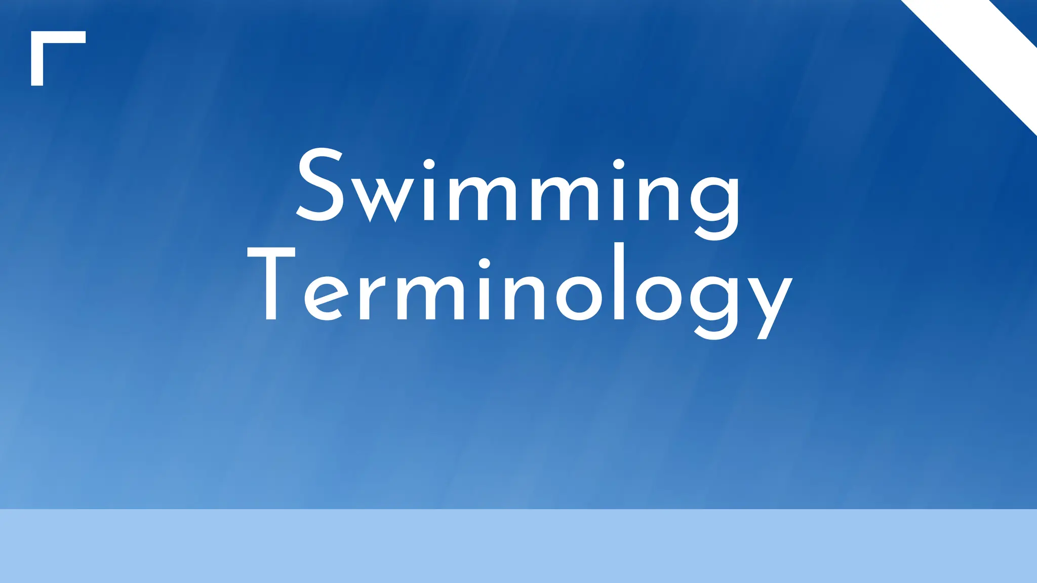 LESSON IN SWIMMING Swimming Terminologies | PDF