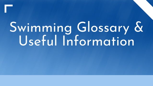 LESSON IN SWIMMING Swimming Terminologies | PDF