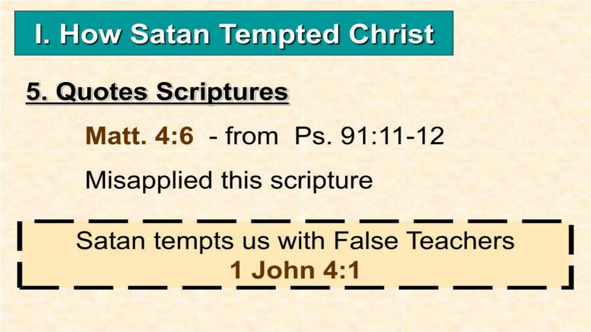 Lesson 5; Temptation of Jesus (Matt. 41-11): A detailed stuy on the ...