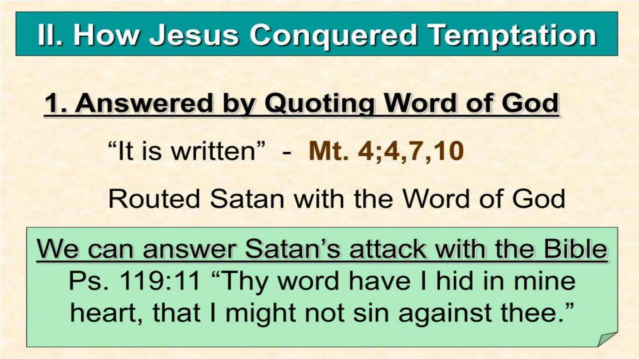 Lesson 5; Temptation of Jesus (Matt. 41-11): A detailed stuy on the ...