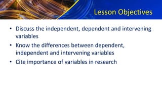 Lesson 5 variables | PPTX