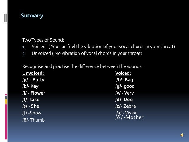 Lesson 5 voiced and unvoiced consonants