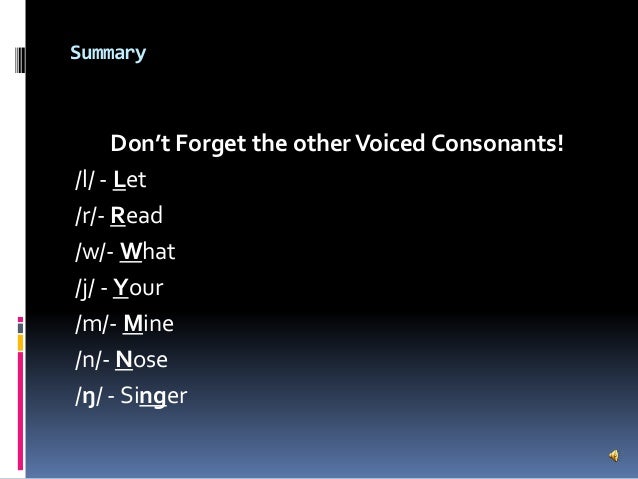 Lesson 5 voiced and unvoiced consonants