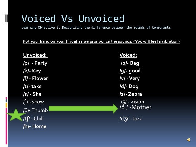 Lesson 5 voiced and unvoiced consonants