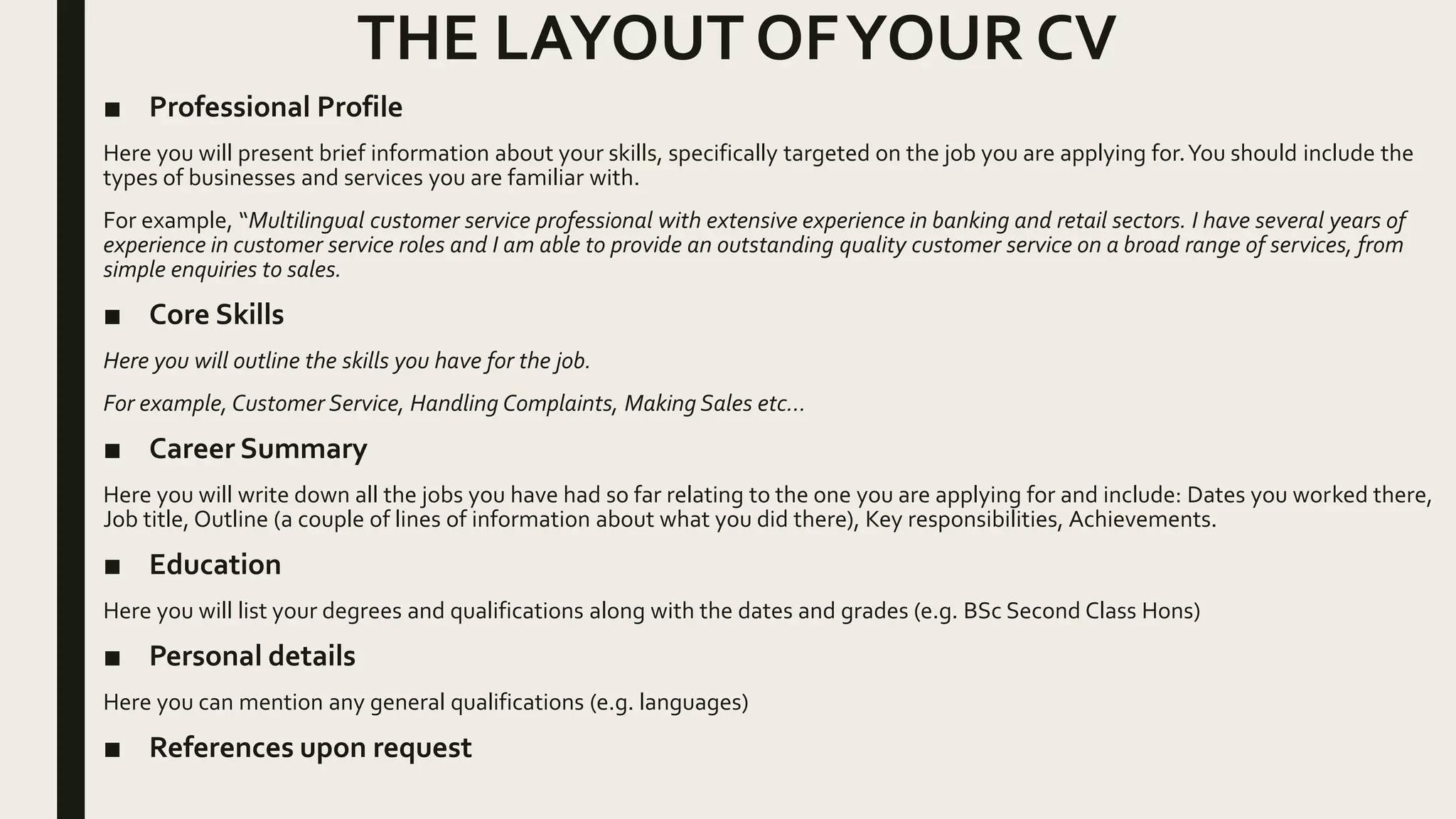 Writing a great CV | PPTX