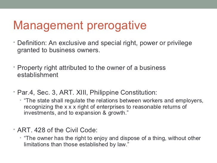 Management Prerogatives