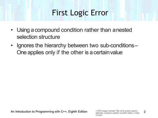 Lesson 6.2 logic error | PPT