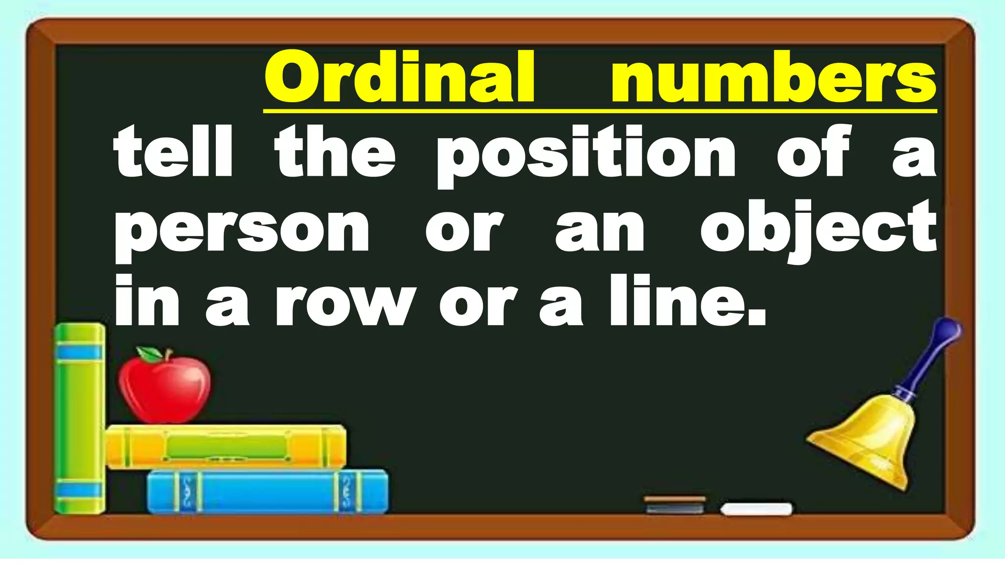 Ordinal Numbers | PPTX
